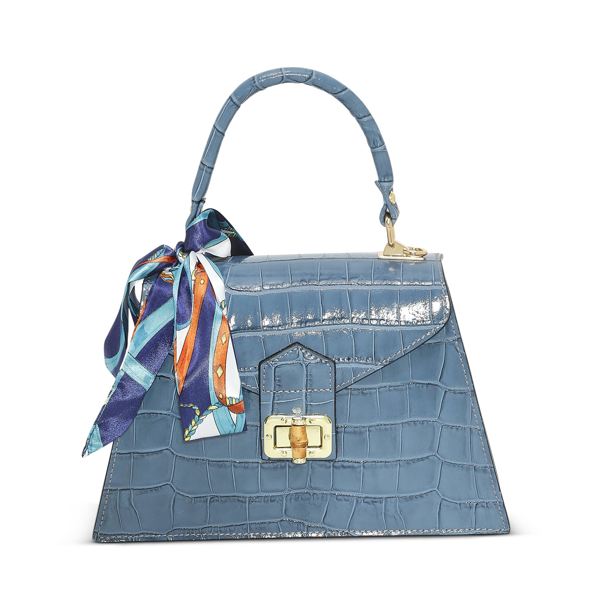 Alexandra Luxury Handbag - Croc Embossed Italian Leather | Gio&Mi